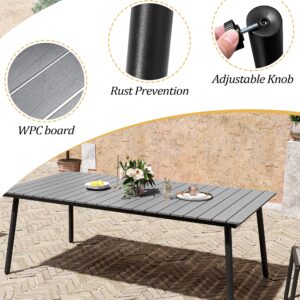 JOINHOM 9 Piece Patio Dining Table & Chair Set - Outdoor All Aluminum Patio Furniture Sets with Waterproof, Rust-Proof, Patio Rectangle Table with Umbrella Hole for Deck, Garden, Backyard, All Weather