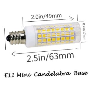 VUITUY E11 led Bulb 75w 100w Halogen Bulbs Replacement, JD T4 e11 Mini Candelabra Base 110V 120V 130 Voltage Input Light Bulbs, Daylight White 6000K Pack of 4