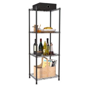 zhazhadi 4 tier fixed layer spacing storage shelf metal storage rack wire shelving unit storage shelves metal 528lbs capacity 17" l x 13" w x 47" h for pantry closet kitchen laundry black