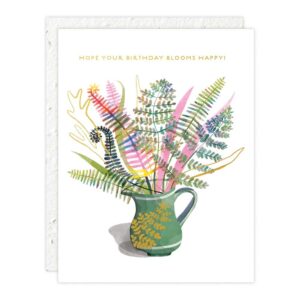 legacy ferns green 5.5 x 4.25 paper birthday greeting seeds card