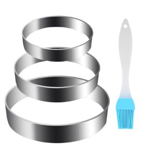 stainless steel cooking rings molds 3.15”egg ring 6”pancake ring 8”omelet ring nonstick cooking rings egg cooking rings for griddle frying eggs pancake omelette muffins sandwiches waffles breakfast