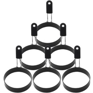 egg rings 6 packs 3 inch stainless steel nonstick egg ring for frying eggs round cooking egg pancake mold egg mold for griddle (7.5cm*6)