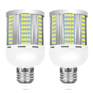 2 pack 250w equivalent led corn light bulb, 3600 lumen 6000k daylight 30w led corn lamp, e26/e27 medium base for indoor garage factory warehouse backyard 85v-265v