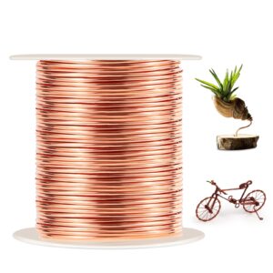 99.9% dead soft copper wire, 16 gauge/ 1.3 mm diameter, 127 feet / 39m, 1 pound spool pure copper wire, jewelry making wire for crafts, christmas wreaths tree, garland and floral flower arrangements