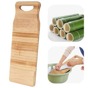 wooden washboard for hand washing clothes, 15.7’’ bamboo anti-slip laundry cleaning board for hand washing scrub board, rural old fashion washing board(40 * 15 * 1.5cm) (40 * 15 * 1.5cm)