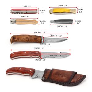 Tourbon 4.3" Pocket Knife Pouch Folding Knife Holster Portable Leather Knives Holder with Belt Loop for Camping Hunting Jungle