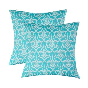 funhome outdoor throw pillow covers 18x18 inch set of 2,waterproof decorative pillows cover with hidden zipper,for sofa headrest,patio furniture couch chair,no insert(romantic blue)