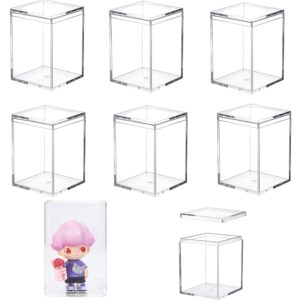 acrylic box for display 8 pieces clear box with lid treat acrylic gift candy box jewelry storage container for cosmetics makeup graduation party favor box (3.7x 2.5x2.2 inch)