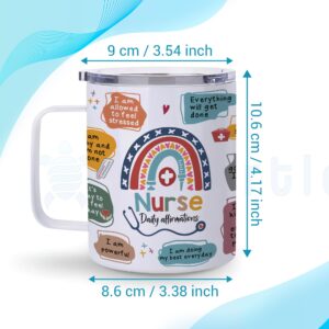 Hyturtle Nurse Daily Affirmation Gifts For Nurses Women Coffee Tumbler Cup Mug Stainless Steel 12oz, Nursing School Gifts, Nurses Week Gifts, Nurse Graduation Gift On Birthday Christmas, Nurse Day