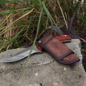 Tourbon 4.3" Pocket Knife Pouch Folding Knife Holster Portable Leather Knives Holder with Belt Loop for Camping Hunting Jungle