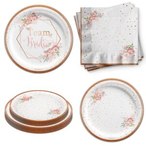 team bride floral bridal shower party supplies set plates and napkins kit for 24