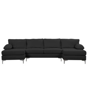 casa andrea milano luxury modern large boucle u-shape sectional sofa, double extra wide chaise lounge couch