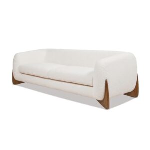 jennifer taylor home alpine 90.5" white boucle modern scandinavian minimalist round arm sherpa sofa