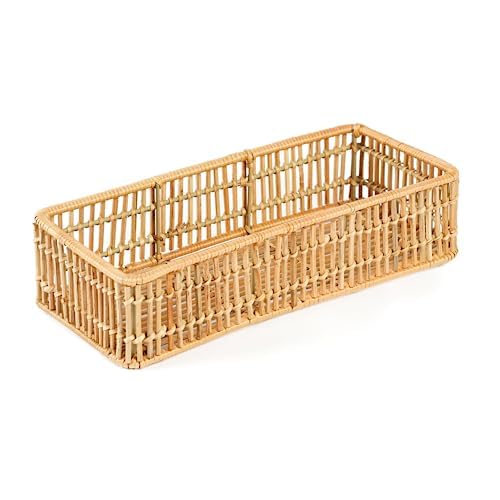 Xavia Handicrafts Rattan Woven Bathroom Organizers and Storage | Woven Over Toilet Paper Holder for Bathroom Countertop Organizing | Diaper Caddy Accessories for Bathroom Shelves Over Toilet