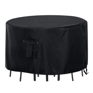 abccanopy table cover round table cover outdoor furniture cover furniture waterproof and dustproof windproof tear resistance uv resistance universal furniture table cover 60dx28 inchesblack