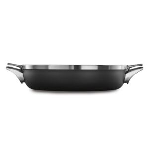 calphalon premier space saving 12 inch everyday pan with lid, hard anodized nonstick cookware, mineralshield technology, dishwasher and oven safe