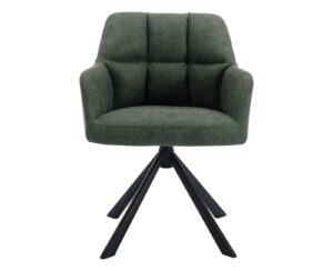 shunzhi modern leather desk chair swirl office chair no wheels comfy computer task chair metal legs upholstered accent arm chair for living room/bedroom/small spaces/home office, green