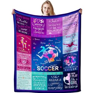 soccer blanket gifts for girls ultra soft warm flannel throw blankets soccer team soccer lover gifts for kids teens adults 50"x40"