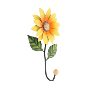 yardenfun small daisy wall hanging country decor sunflower wall hanger wall mounted coat rack iron art sunflower hanger jacket hanger stand towel hanger hook crafts wrought iron heavy office