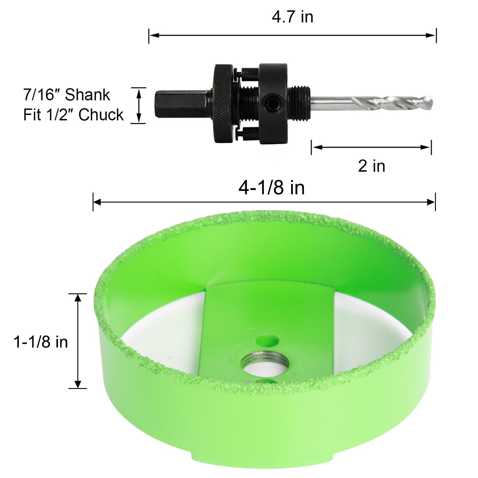 HLOFIZI 4-1/8 Inch Carbide Hole Saw for 4" Recessed Lights, Cutting Plaster Drywall Ceiling Sheetrock, 2X Faster