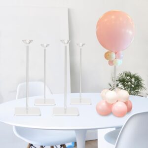 tekxyz 15.75 inch height clear acrylic balloon stand for table centerpiece decoration, set of 4