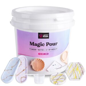 let's resin resin casting powders 3000g, fast cured casting resin kit for beginners,20~30 minutes de-mold, water activated plaster powder casting kit for resin molds, easy mixing & self leveling