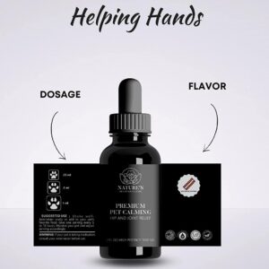 Nature's Helping Hands Premium Hemp Oil for Dogs Cats – Organic Drops for Stress Allergy Pain Relief & seizures – Calming Treats for Joint & Hip Arthritis