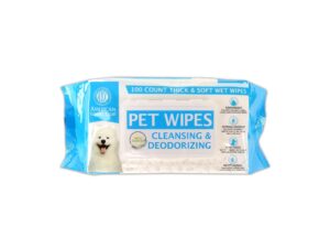 american kennel club akc dog wipes for cleansing & deodorizing great for face, ears, paws, body, & butt - fresh scented - 100pk