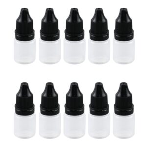 t tulead 10pcs plastic squeezable bottles dropper blttles empty squeezable dropper container essential oil container black 7ml