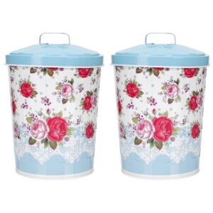 stobaza 2 pcs trash can with lid, 13 gallon capacity, metal, iron, assorted colors