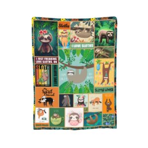 sloth gifts blanket sloth blanket super soft warm flannel throw blankets for couch sofa sloth gifts for kids (50x40in)