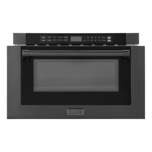 ZLINE 24" 1.2 cu. ft. Built-in Microwave Drawer with a Traditional Handle in Black Stainless Steel