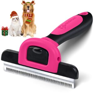 miu color pet grooming brush, deshedding tool for dogs & cats, effectively reduces shedding by up to 95% for short medium and long pet hair, hot pink