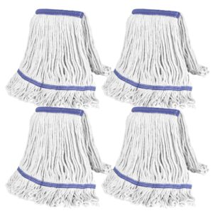 4 pieces mop head replacement heavy duty commercial mop heads wet industrial string cotton mop cotton looped end string head refill