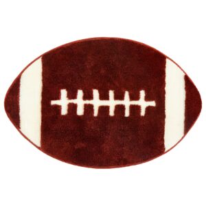 beyond deco hand tufted american football area rugs 45" w x 29" l - unique machine washable perfect for bathroom, bedroom, kitchen, living room - non slip aesthetic home decor