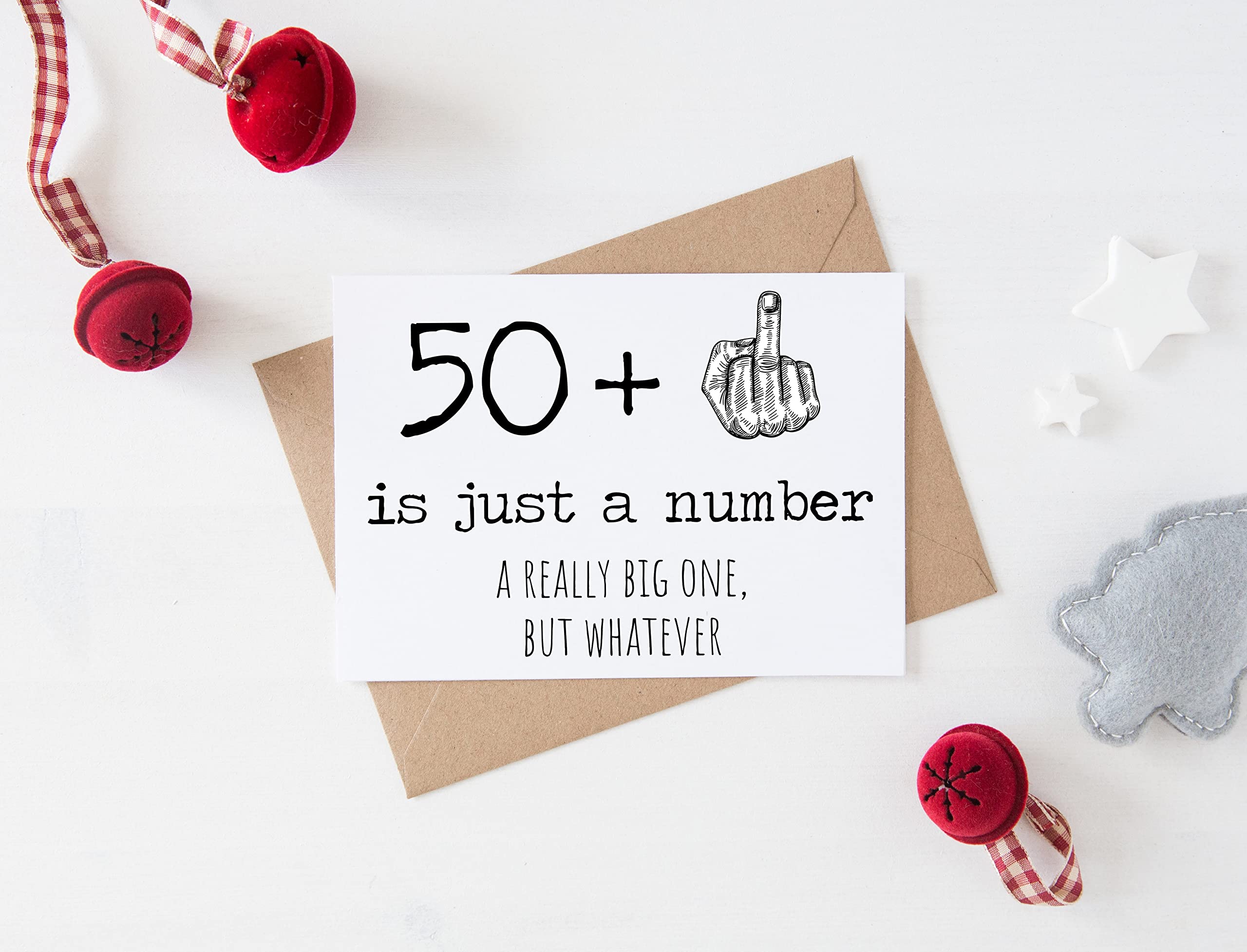 51st Birthday Card - 51 Is Just A Number A Really Big One But Whatever - 51 Year Old Birthday Card - Funny Birthday - Rude 51st Birthday Card - 50 + Middle Finger - Snarky Humor - Funny Adult Card