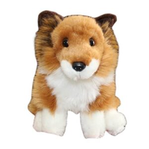 whrigud cute shetland dog stuffed animal plush pillow toy 7'' kawaii shetland sheepdog plush stuffed border collie puppy pillow plushies toys for kids gifts home decor