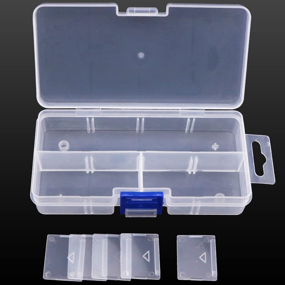 Lheng 3Pcs 24 Grids Box Size 7.7"x5.2"x1.4" Plastic Organizer Box with Adjustable Dividers for Crafts, Bead, Fishing Tackle Storage