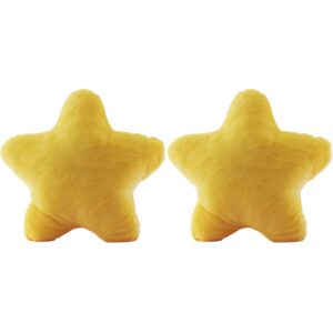 zhidiloveyou 2pcs star pillow plush yellow stuffed star shaped pillow cute toy for kids 15.7"