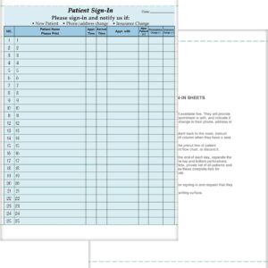 NCR Carbonless 3 Part Patient Sign in Sheets HIPAA Approved and Compliant for Confidentiality in All Medical Offices