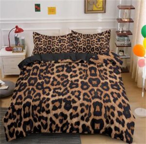 starblue-hgs animal leopard print cheetah duvet cover set mottled pattern jaguar leopard quilt cover twin queen king bedding set pillowcase comforter cover (king (u.s. standard))