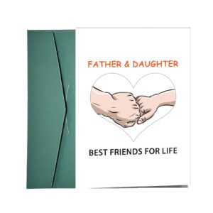 dapofajo father's day card from daughter, father & daughter card, birthday card for dad from daughter, happy father day card, greeting card for daughter from father