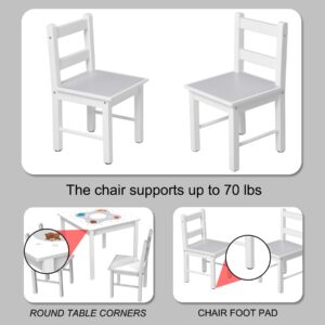 Woodenland Kids Table and Chairs Set, Wooden Toddler Table and 2 Chairs Set, Kid's Furniture for Girls Boys, Sturdy Wooden Table for Bedroom Playroom, Gift for Halloween and Christmas