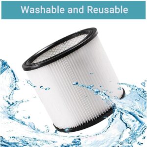 2 Pack Replacement Filter Compatible with Shop Vac 90304 90333 90350, Reusable and Washable Cartridge Filters Fits Most 5 Gallon and above Wet/Dry Vacuums