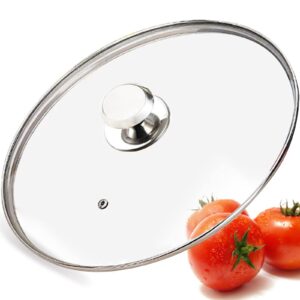 glass lid for 12 in frying pan, tempered replacement top for 12 inches cookware, skillets, stainless steel pans &pots, cast iron, cast aluminium pans, dutch ovens 30 cm