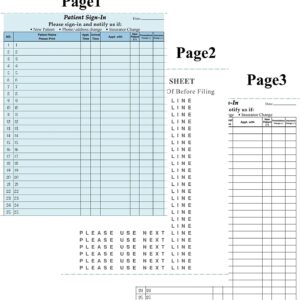 NCR Carbonless 3 Part Patient Sign in Sheets HIPAA Approved and Compliant for Confidentiality in All Medical Offices