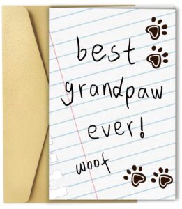 spercy cute father’s day card from dog to grandpa, dog grandpa birthday card, funny grandpa birthday card, best grandpaw ever