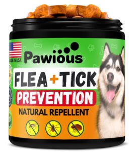 flea and tick prevention for dogs chewables - natural dog flea and tick control supplement - flea & tick chews for dogs - all life stages - made in usa