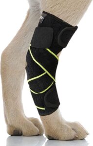 petnedo dog canine rear leg hock joint brace for medium and large dog, compression wrap with straps & metal spring strips protects wounds, heals, prevents injuries and sprains from arthritis-s