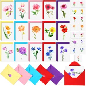 colarr 150 set floral watercolor blank cards with envelopes stickers 4 x 6 inch note cards blank greeting cards bulk stationary notecards for birthday mother's day thank you gifts